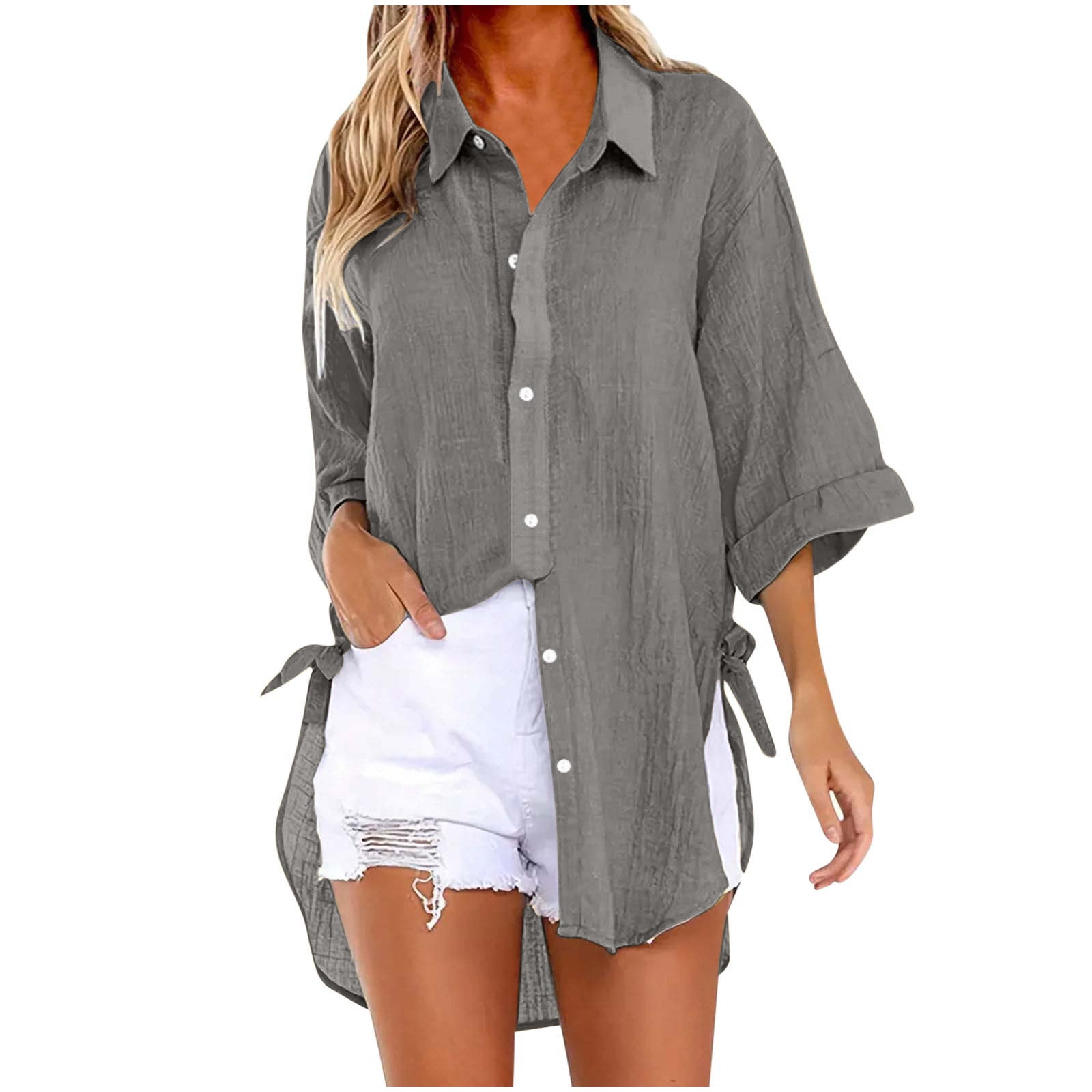 bnaln Women Tops Sale Promotion Clearance Cotton Linen Shirts for Women ...