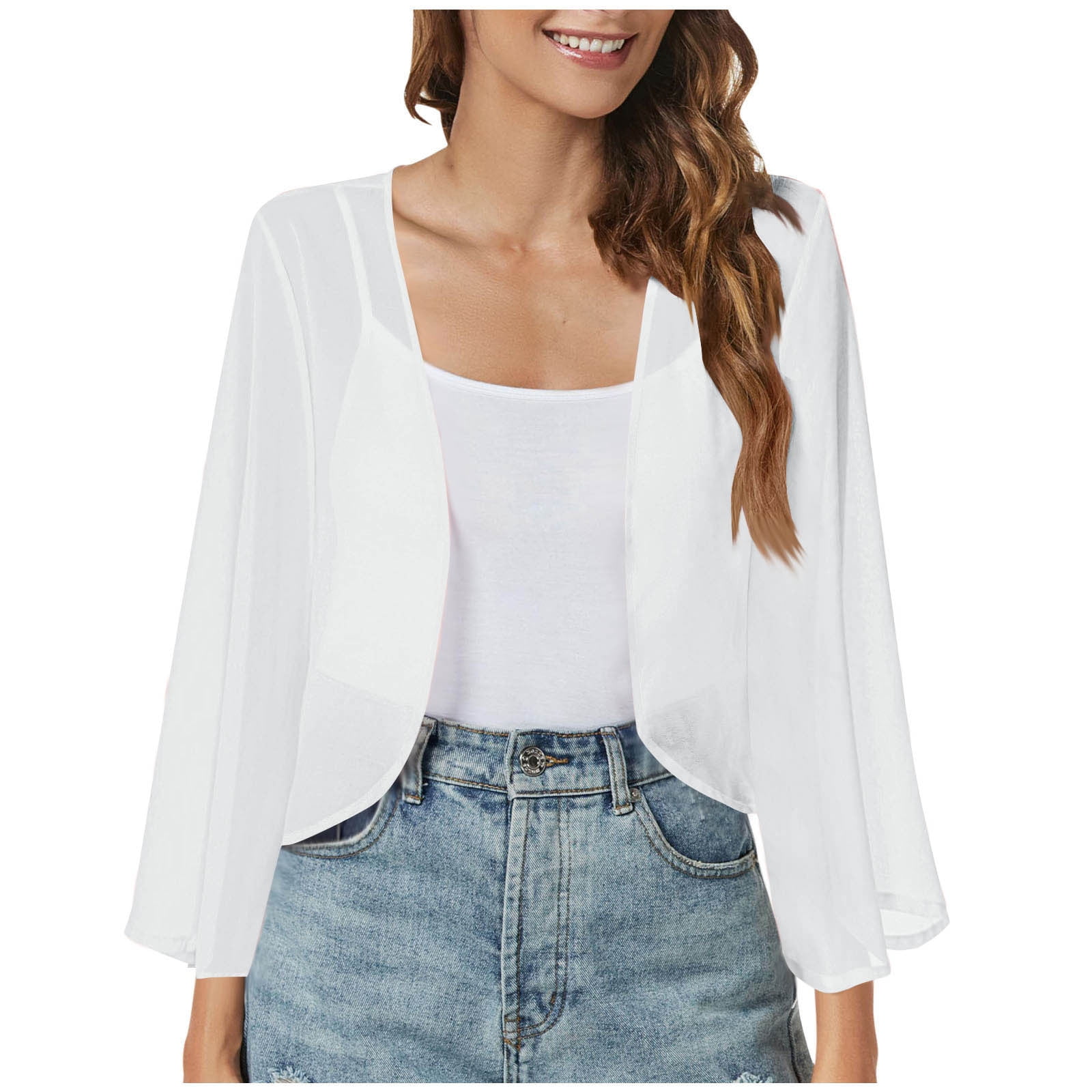 bnaln Womens Kimono Chiffon Cardigans Beach Cover Ups Swimwear Loose ...