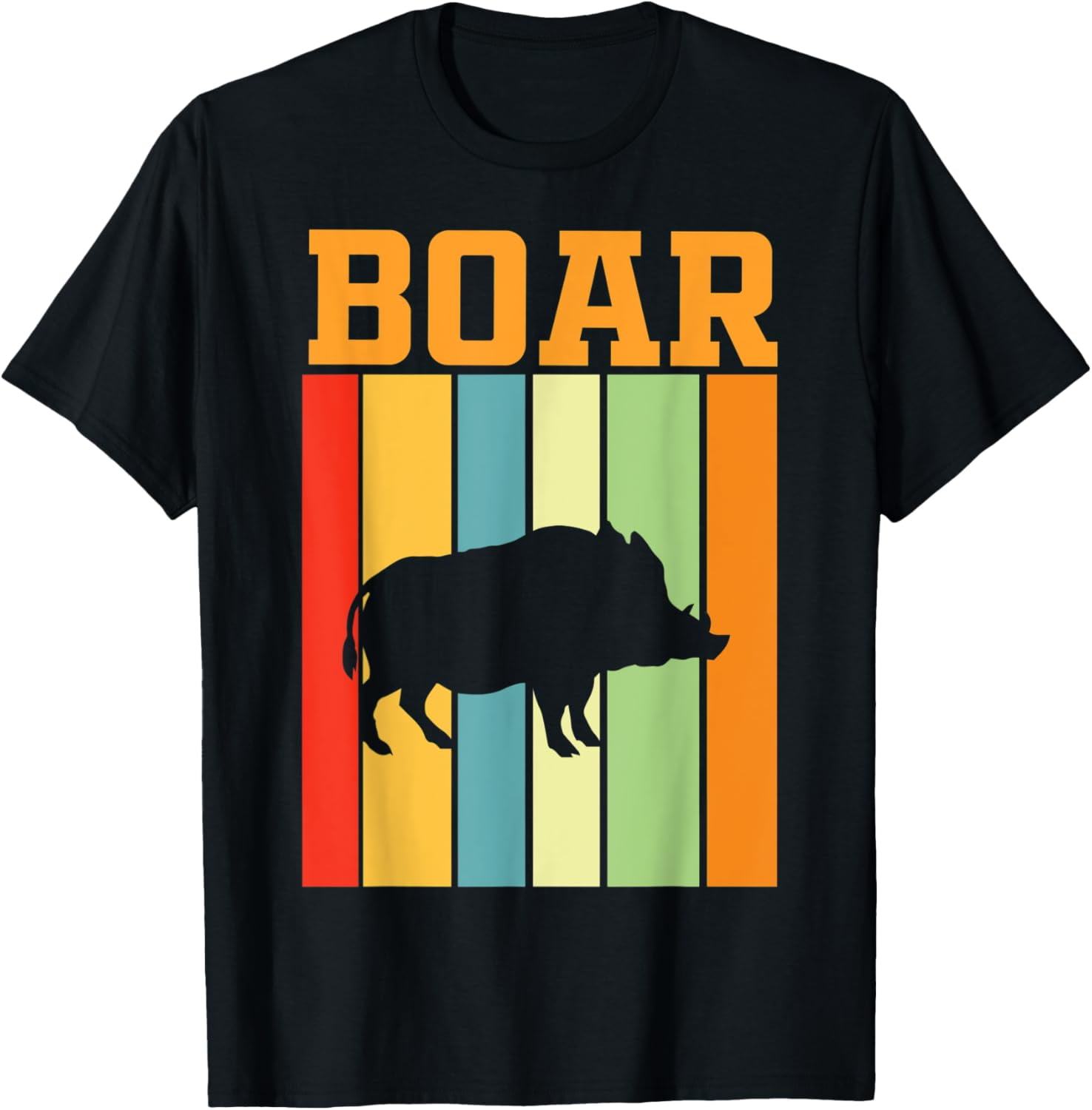 boar Shadow silhouette in Retro Colors T-Shirt men and women can wear ...