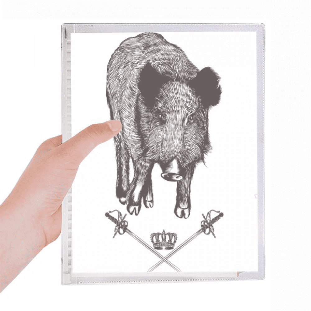 boar crown animal baroque style notebook loose diary refillable journal ...