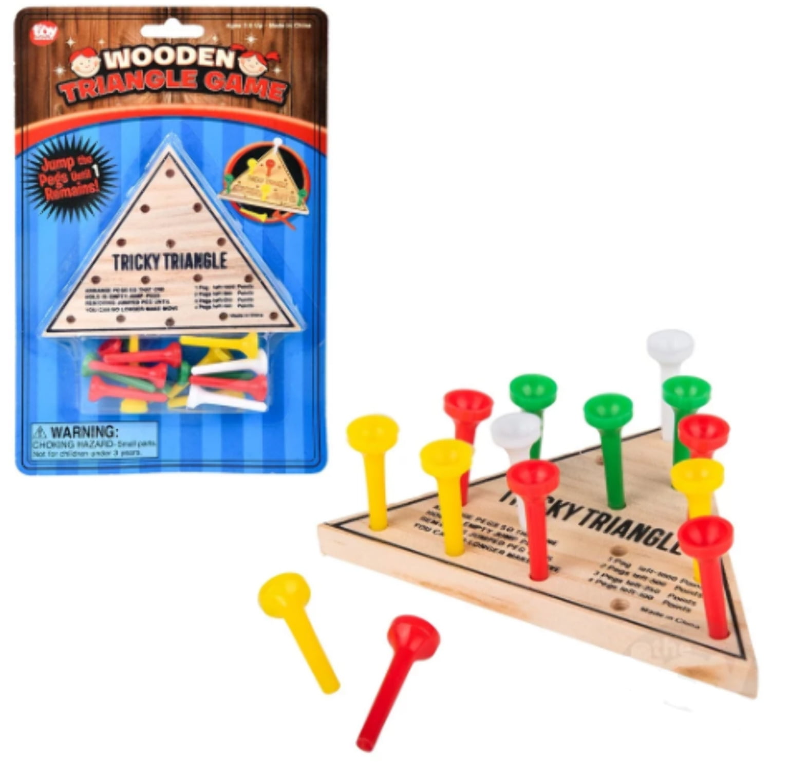 Wooden Triangle Game for Kids, Classic Tricky Triangle, Compact Size ...