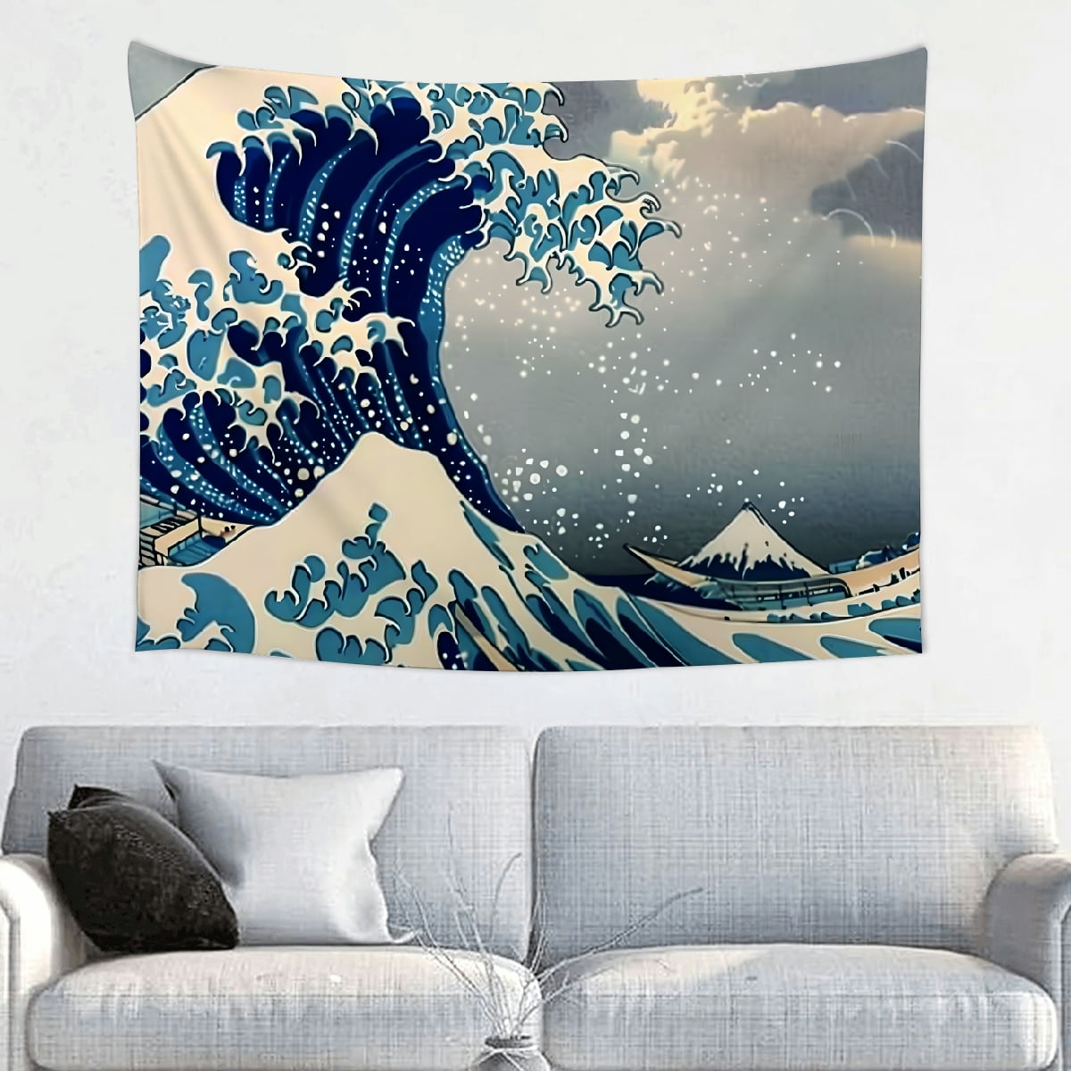 boat ocean wave Tapestry Suitable for hanging, 100% Polyester for ...