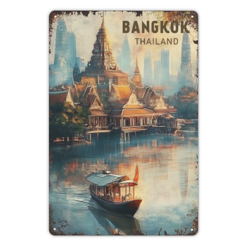 boat river city Metal Tin Signs - Walmart.com