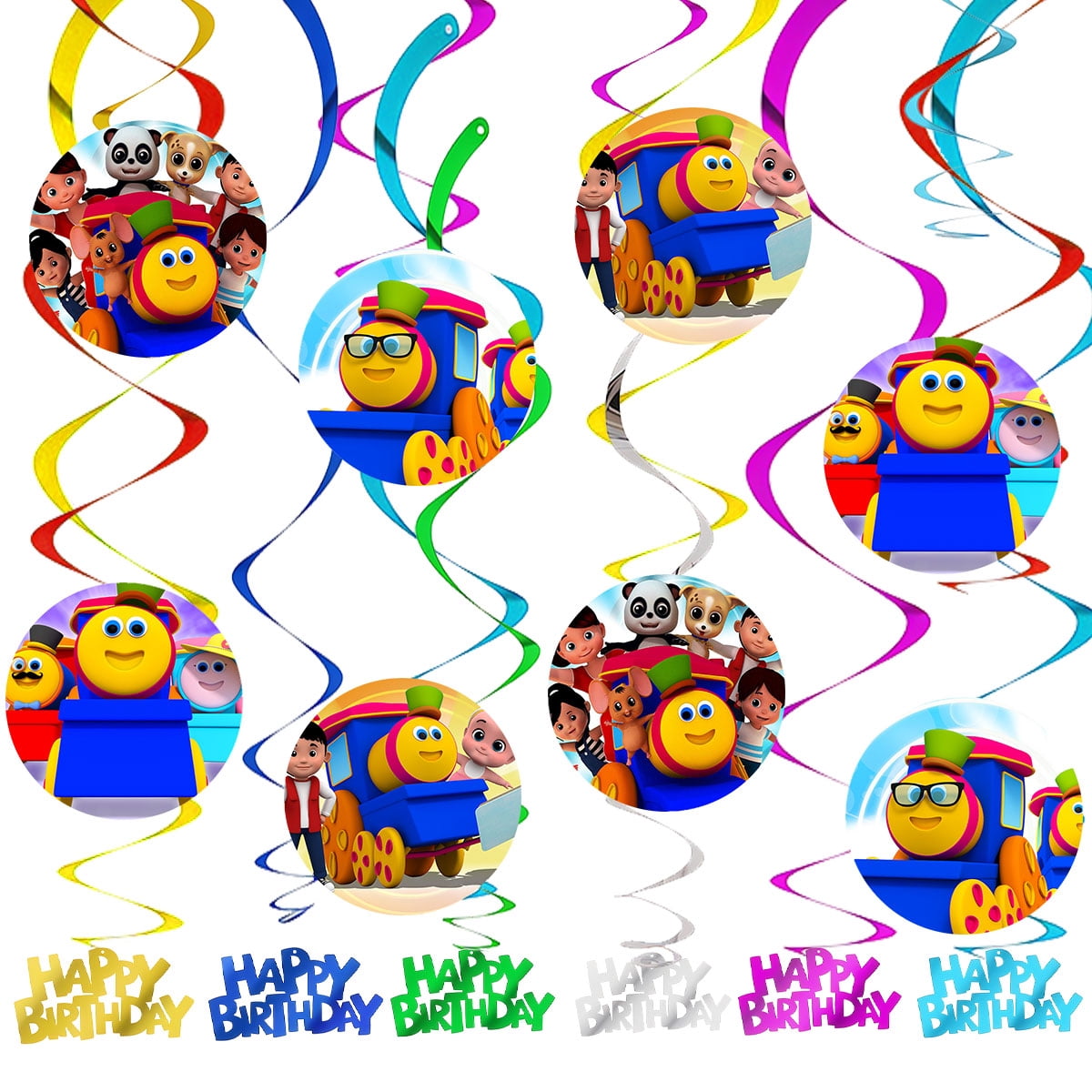 bob the train Party Decorations Hanging Swirl Sign Whirls Birthday ...