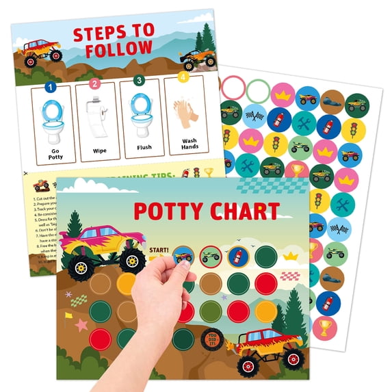 bobasndm Cute Potty Reward Chart for Toddlers Potty Training Stickers ...