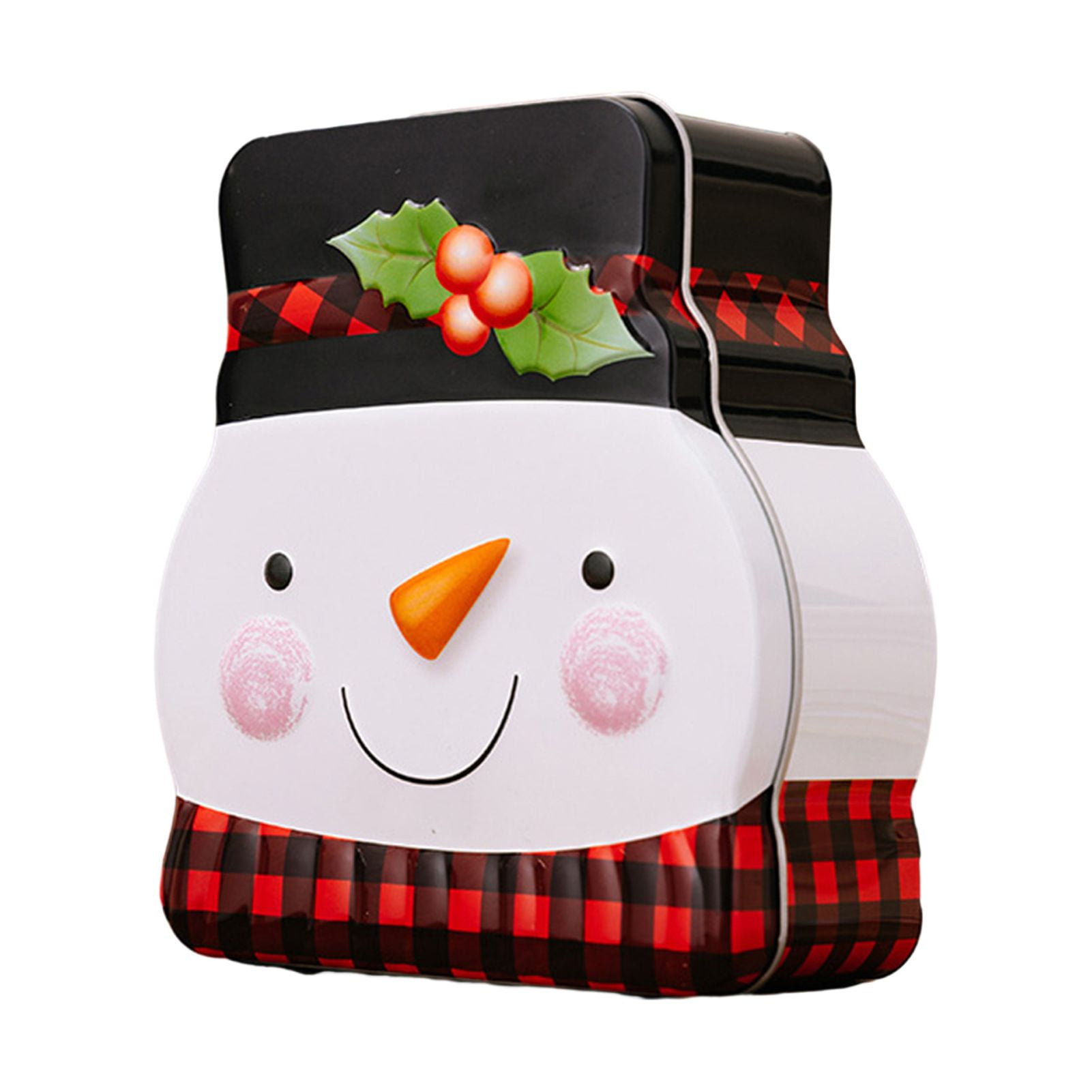 bobasndm Santa Claus Shape Gift Box Christmas Iron Box Candy Box with ...