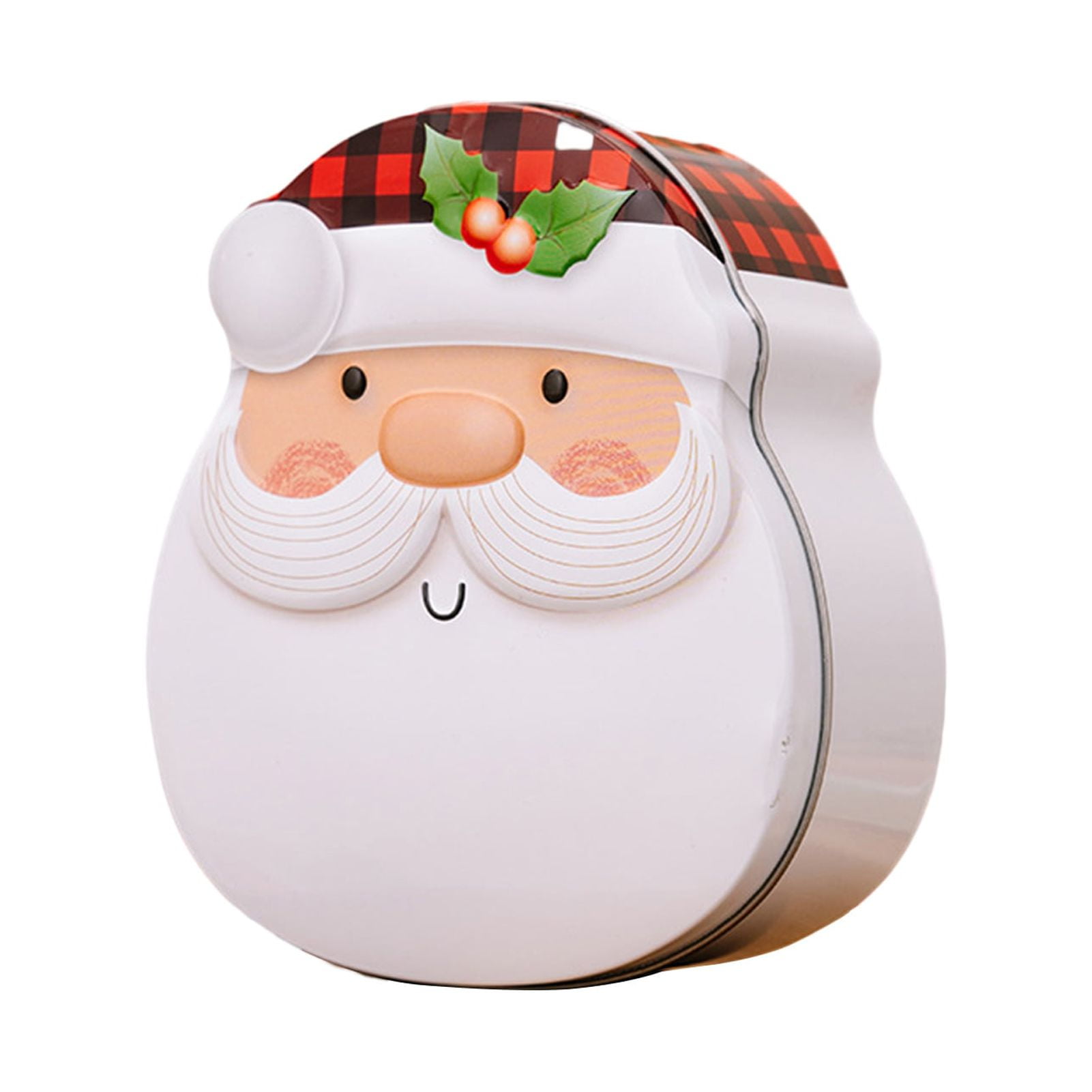 bobasndm Santa Claus Shape Gift Box Christmas Iron Box Candy Box with ...