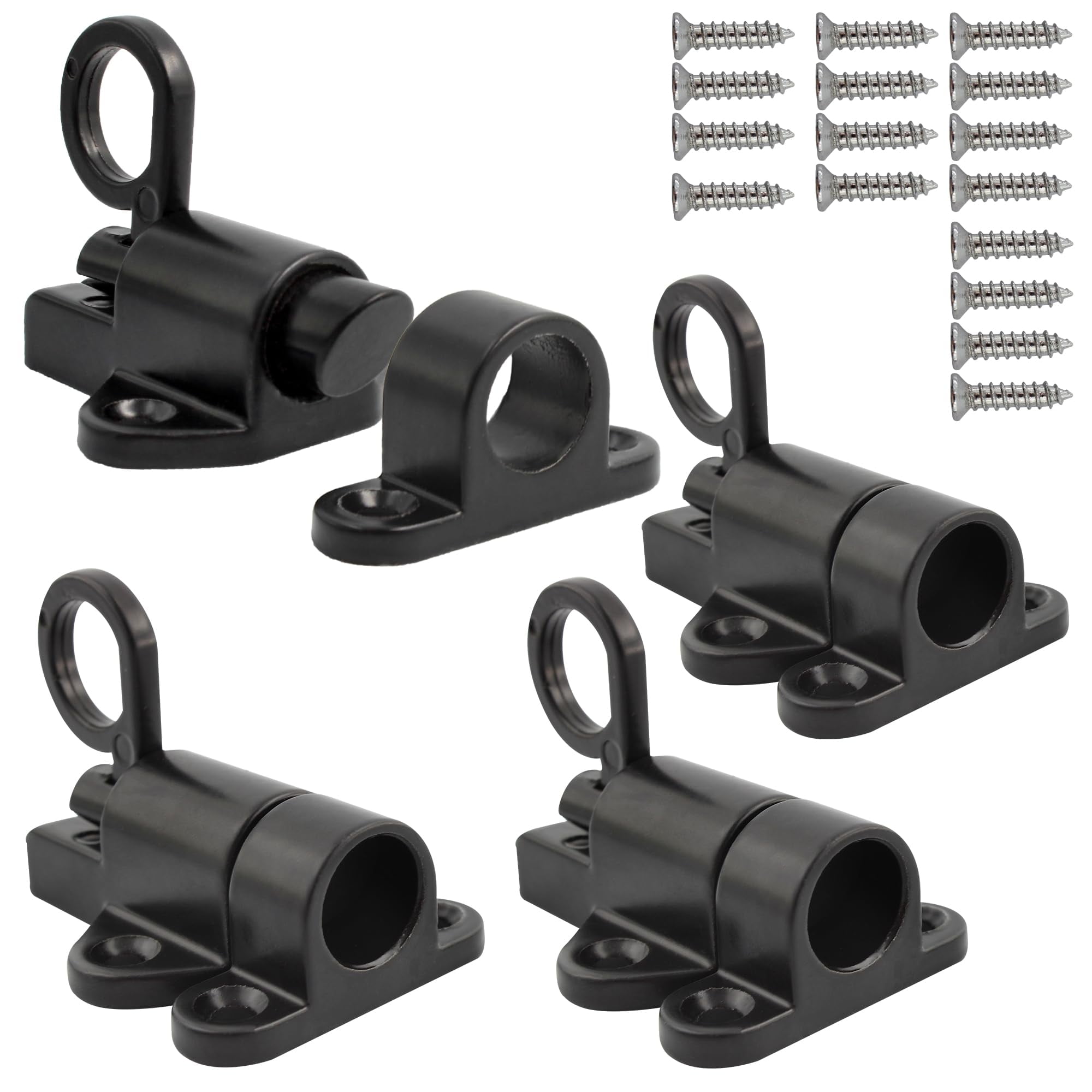 bociloy Aluminum Alloy Self-Closing Latches, Black Automatic Spring ...