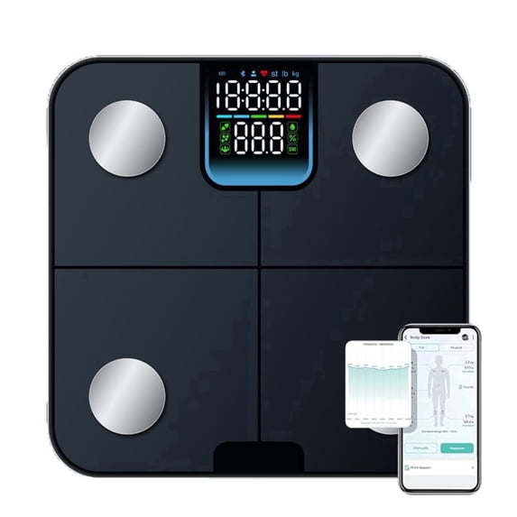 Behome Smart Body Scale, Bluetooth Digital Weight Scale with 25 Body ...