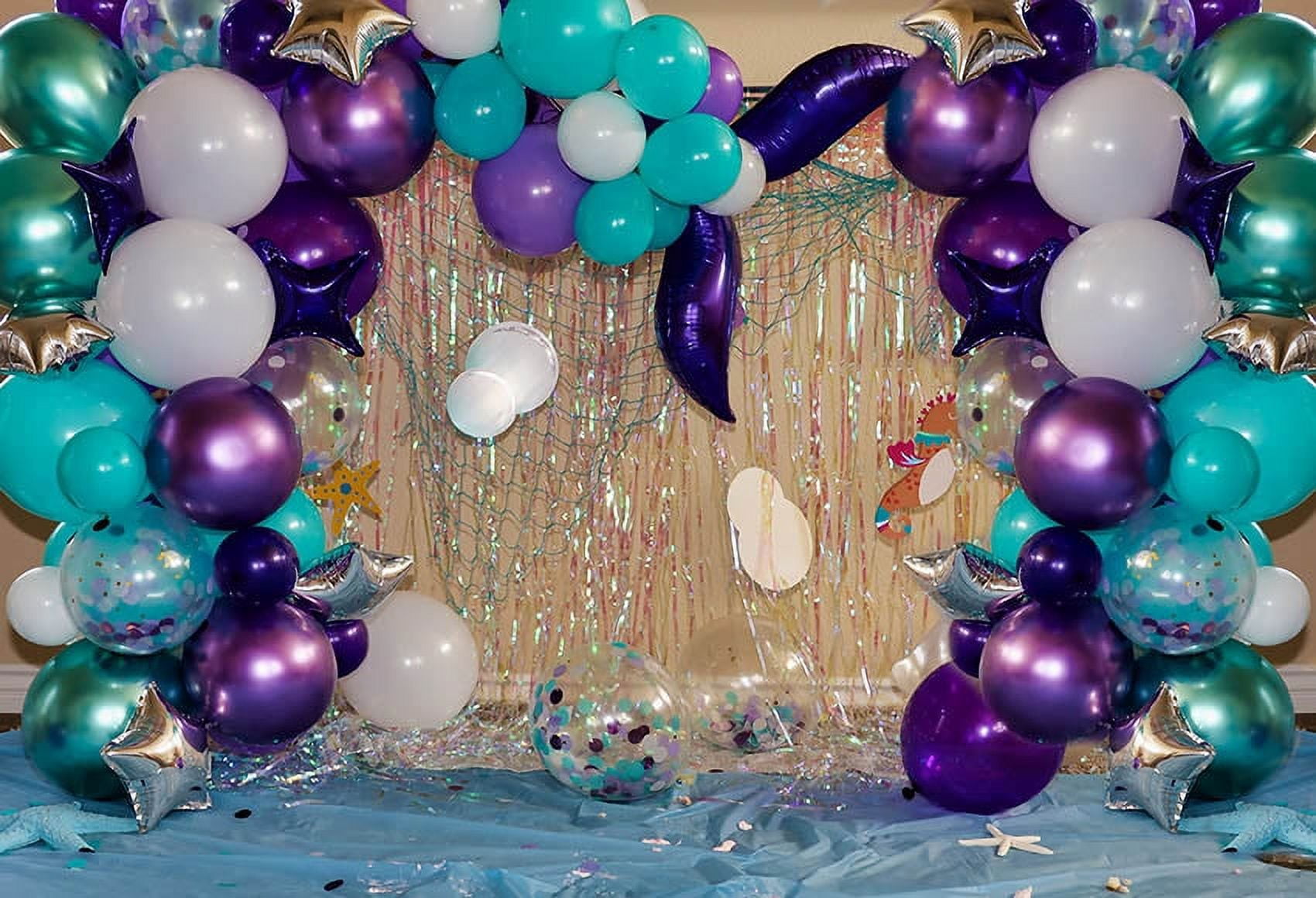 boho Balloons Mermaid Girl Boy 1st Birthday Party Cake Smash r Backdrop ...