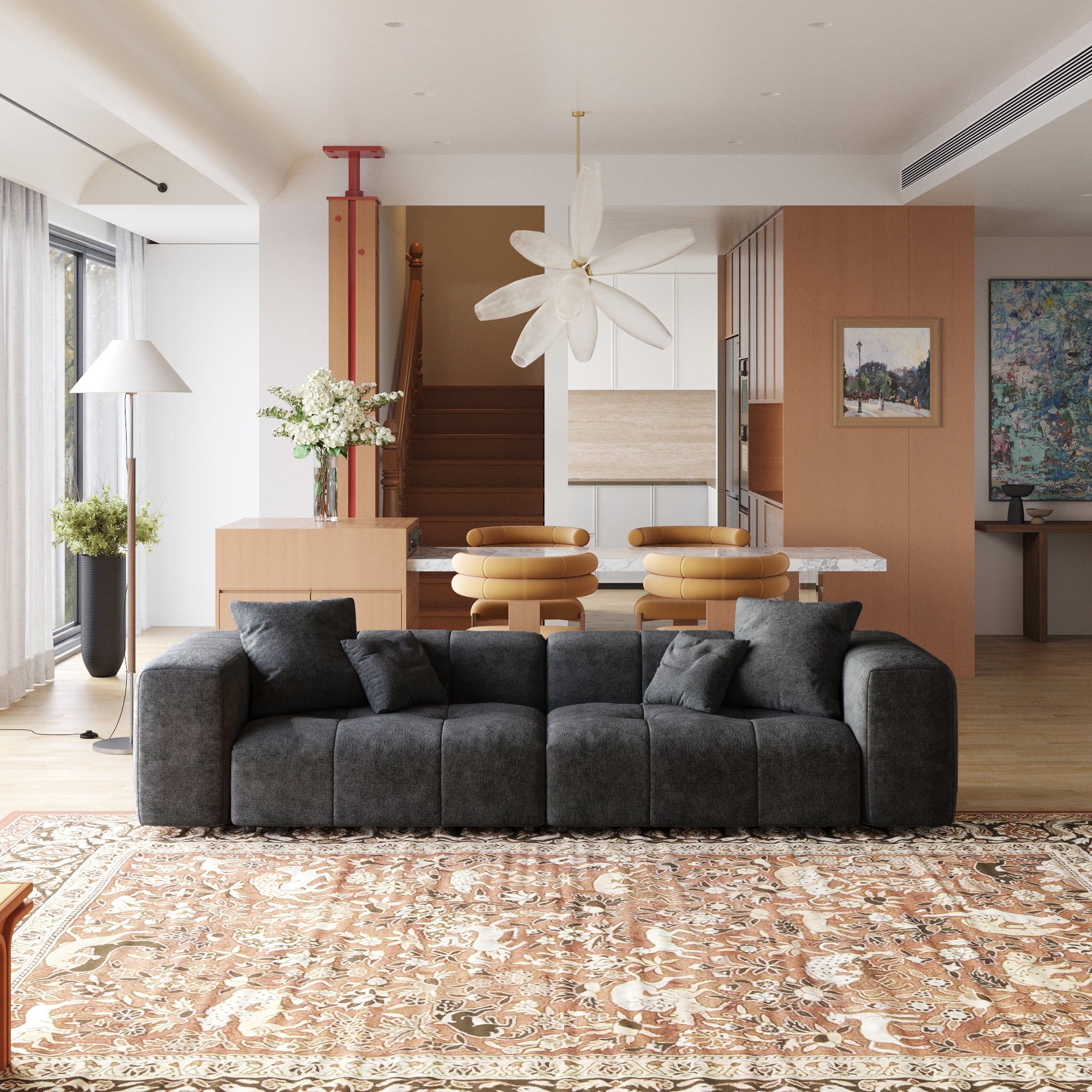 Bokifol 104 Modular Sectional Sofa Comfy Cloud Couch Sectional Sofa