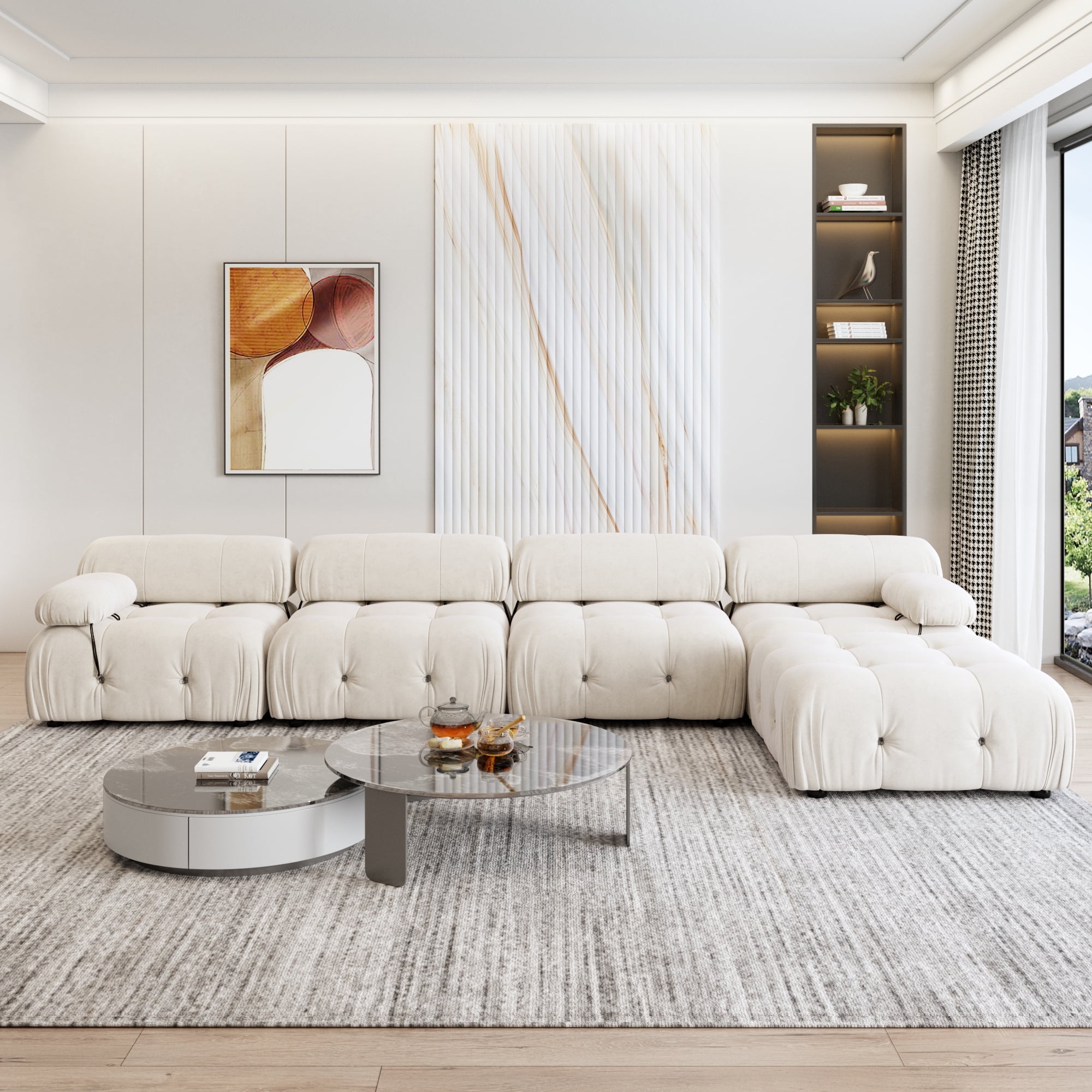 bokifol 139"Modular Sectional Sofa for Living Room,Cloud Sectional ...