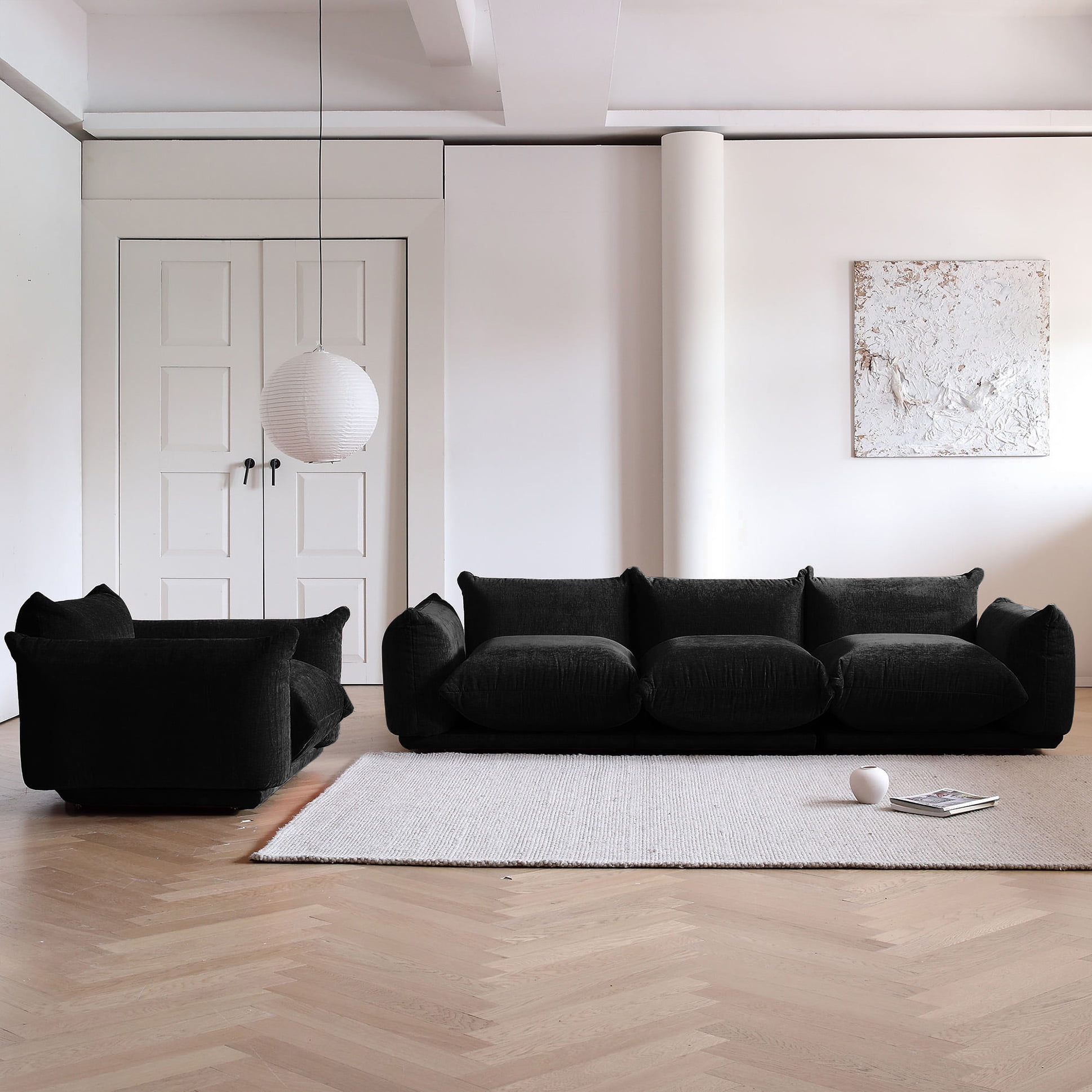 bokifol Modular Sectional Couch Sets Furniture,3 Seat Sofa and Armrest ...