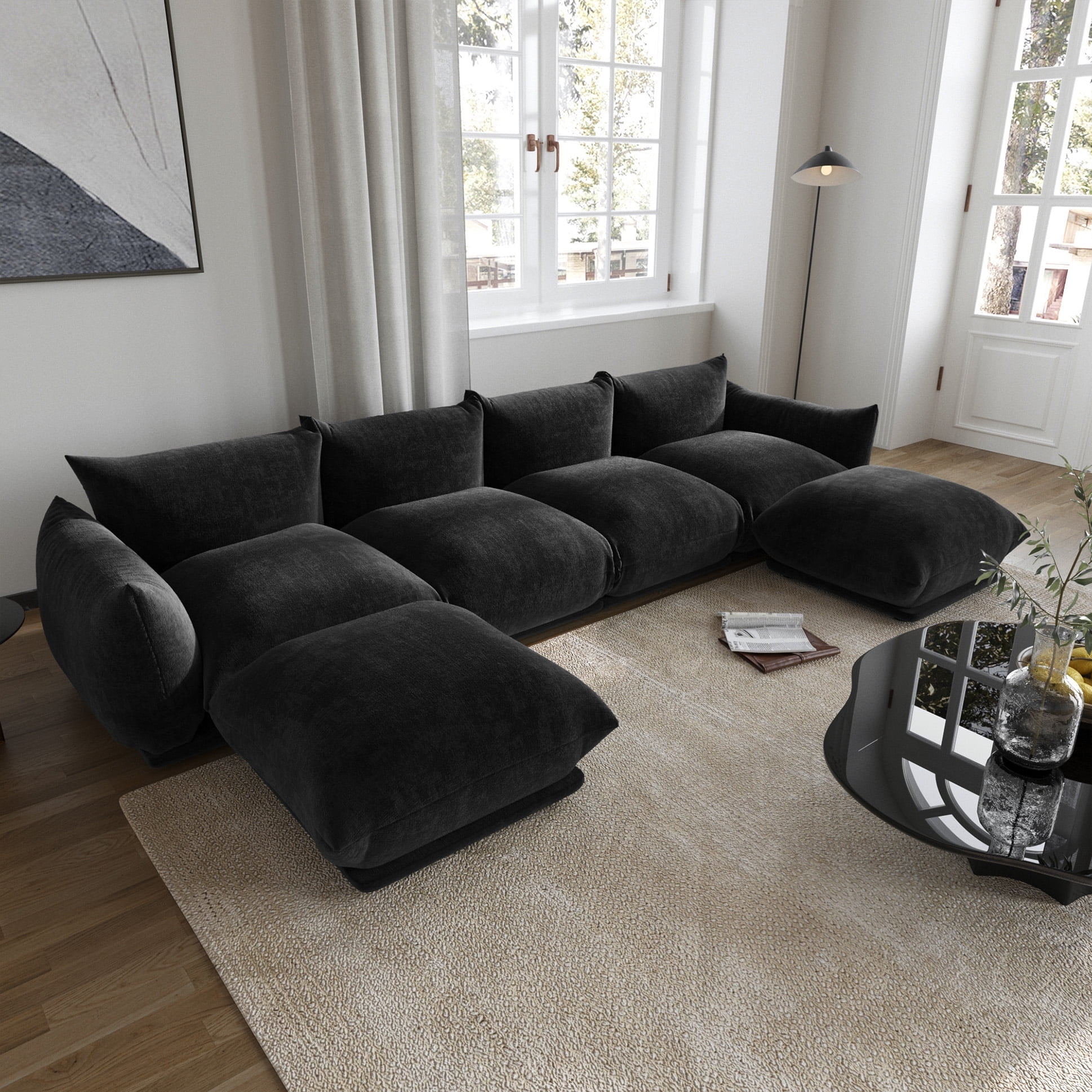 bokifol Modular U-Shaped Sofa,Cloud Sectional Couches for Living Room ...