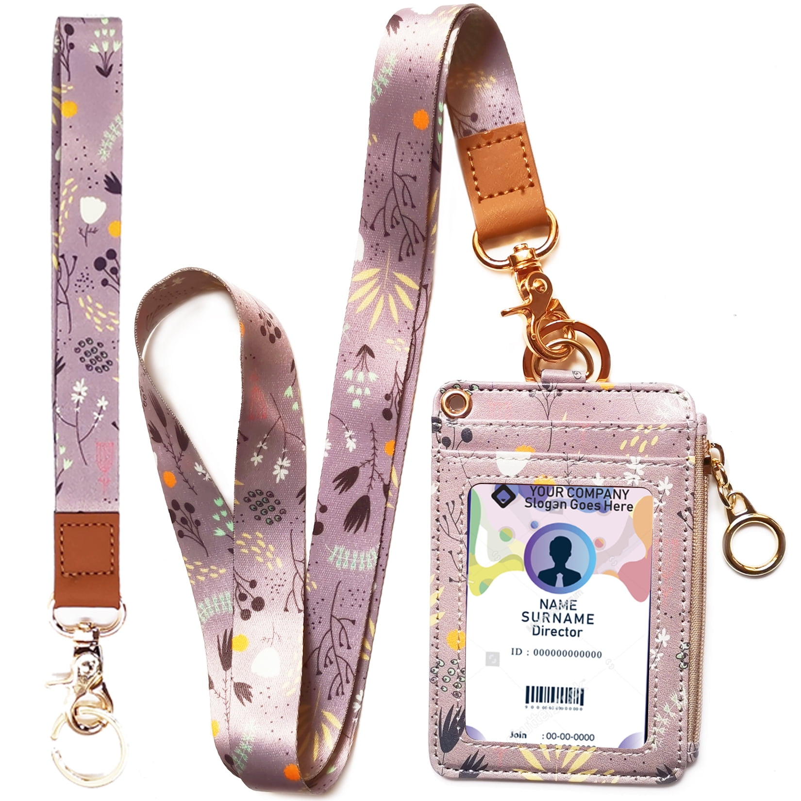 bolimoss Detachable Women Badge & ID Holders, Purple - Walmart.com