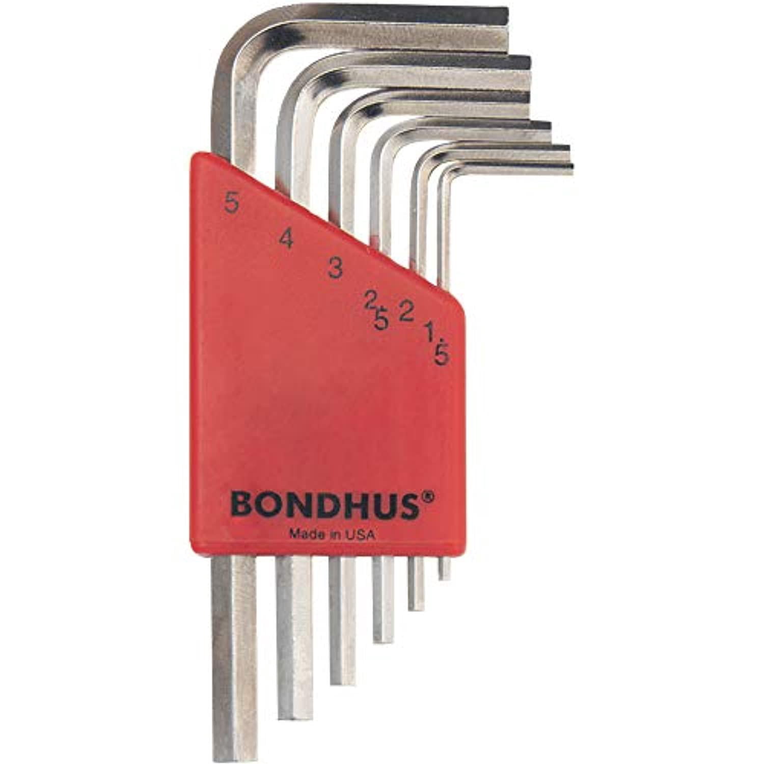 bondhus 16246 set 6 briteguard plated hex l-wrenches 1.5-5mm - short ...