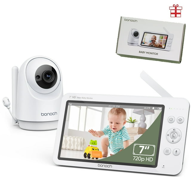 "Bonoch MegaView 7"" Baby Monitor, 720P Video Camera, Audio, No Wi-Fi ...