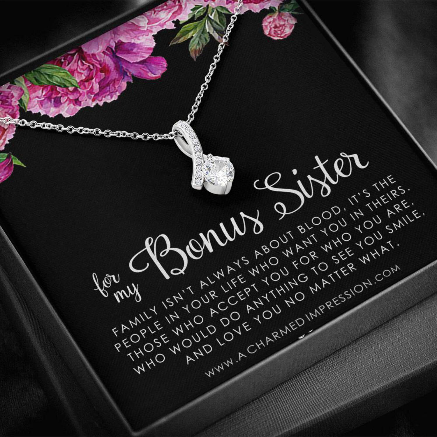 Bonus Sister Birthday Gift Necklace, Sister-In-Law Jewelry, Step Sister ...