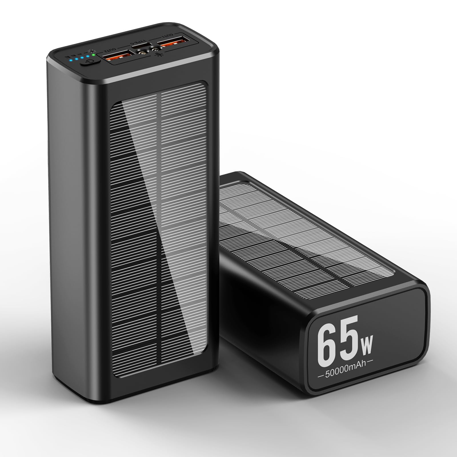 boogostore Solar Power Bank, 50000mAh 65W USB C Laptop Portable Charger ...