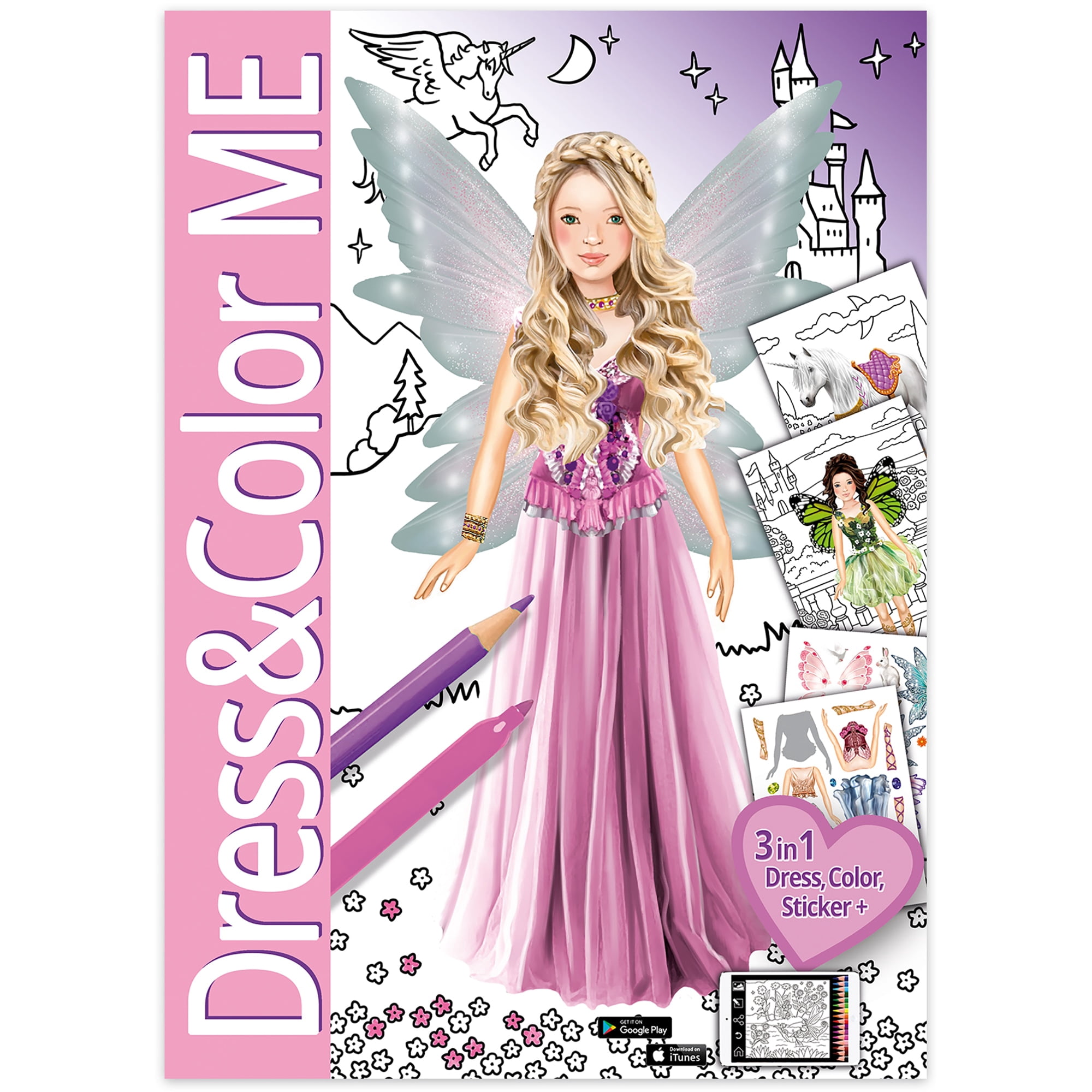 book 'n' app: Dress & Color ME - Elves - 3-In-1 Activity Book, Mix ...