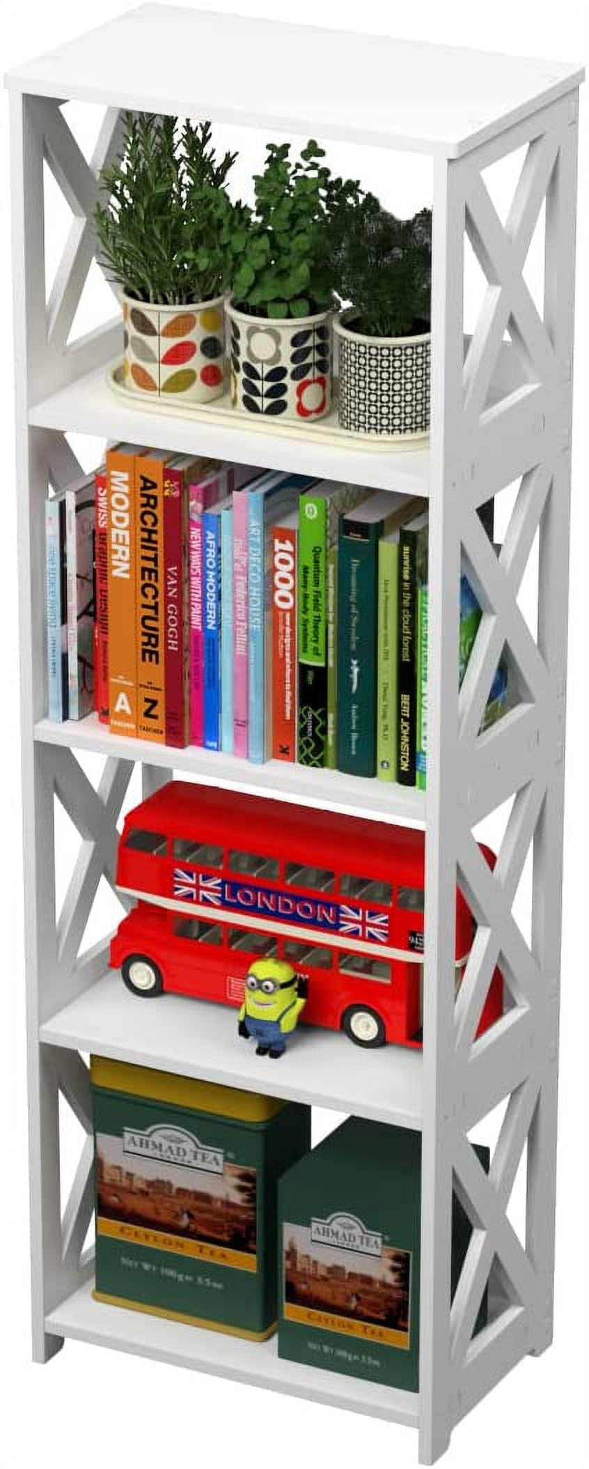 Book Shelf, 5 Tier Small Bookshelf for Small Spaces, Thin Bookcase for ...