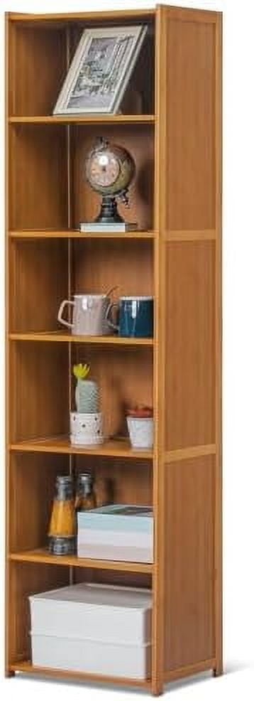 book shelf bookcase 6 shelves tall bookshelf narrow book case modern ...