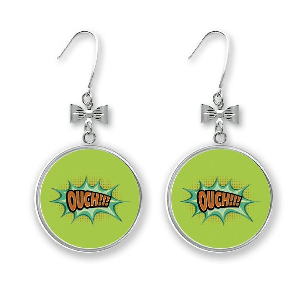 boom dialog cartoon art deco fashion bow earrings drop stud pierced ...