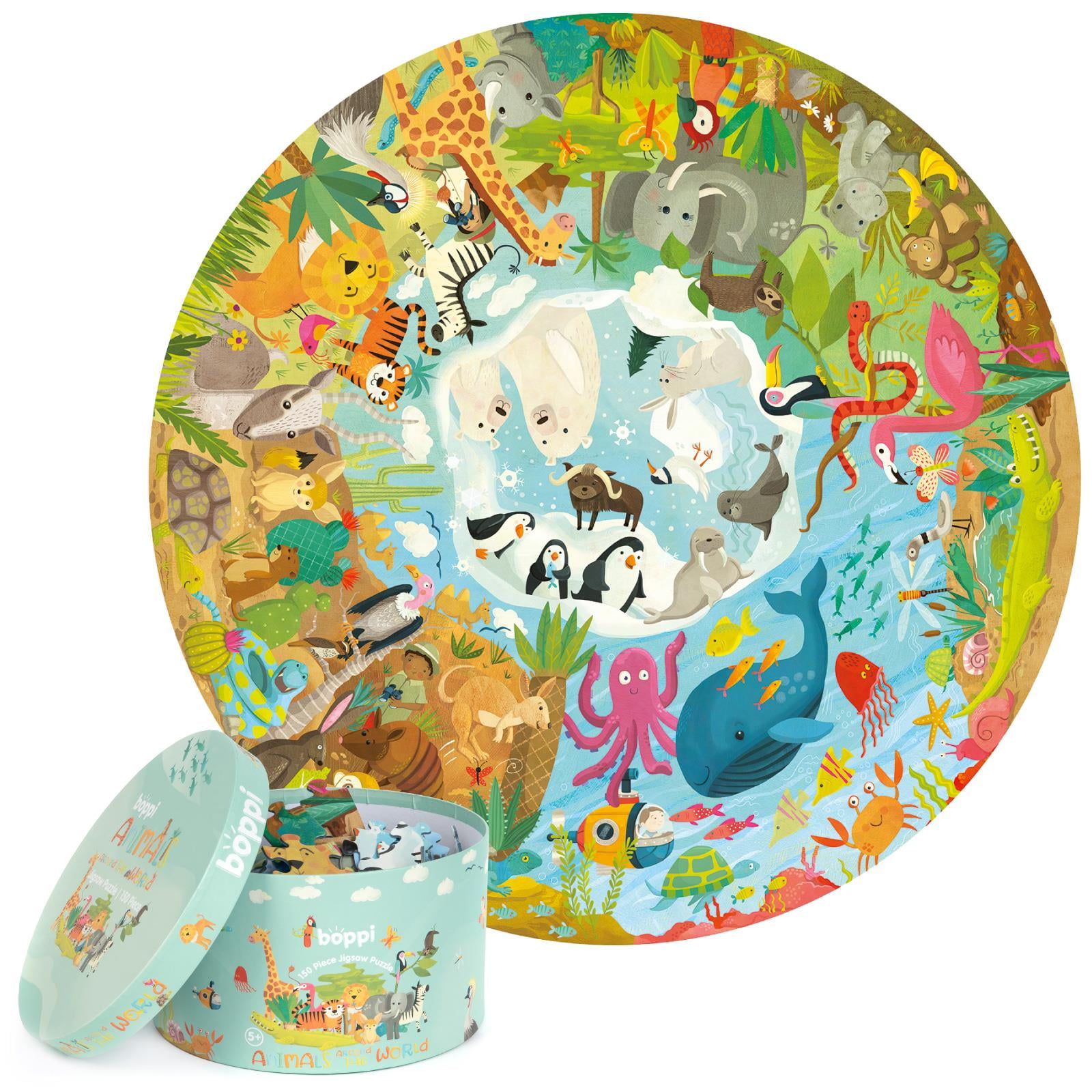 Children’s Animal Jigsaw Puzzle by boppi – 150 Piece Animals Around the ...