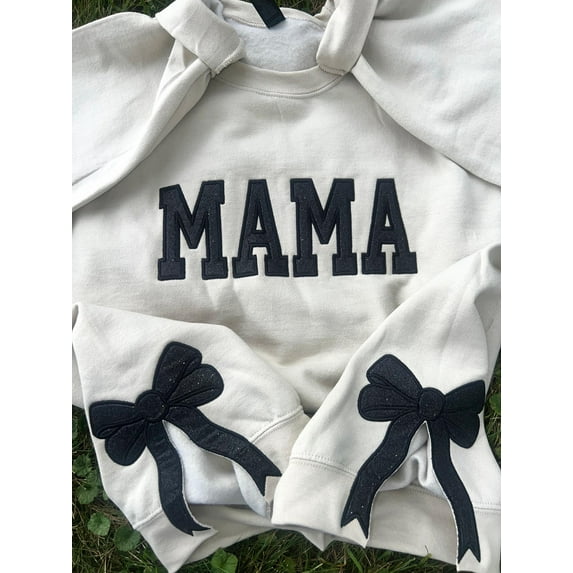bow sweatshirt, viral side bow sweater, glitter bow, mama sweater ...