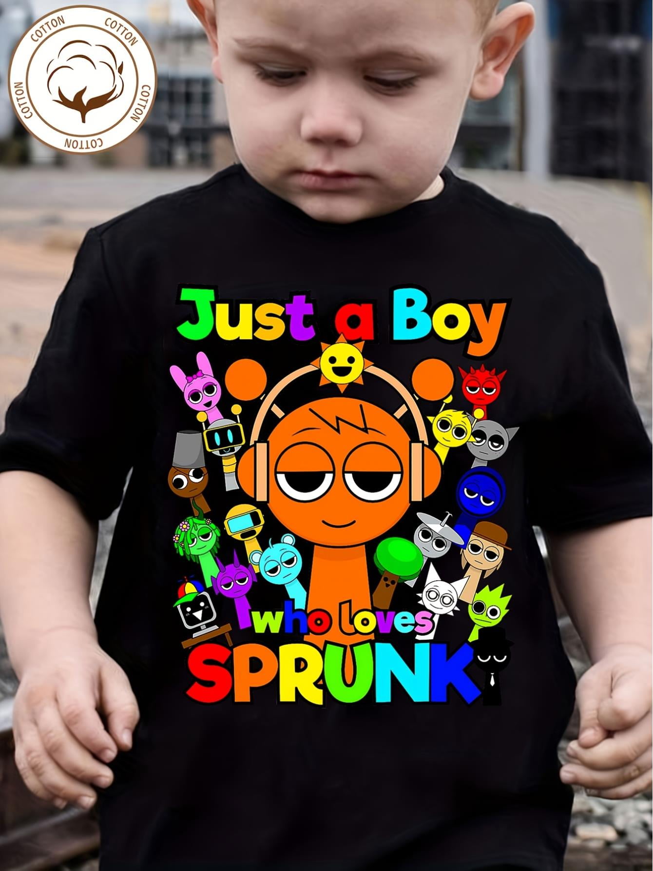 boys Cotton T-shirt "JUST A BOY WHO LOVES SPRUNK"Print For Comfortable ...