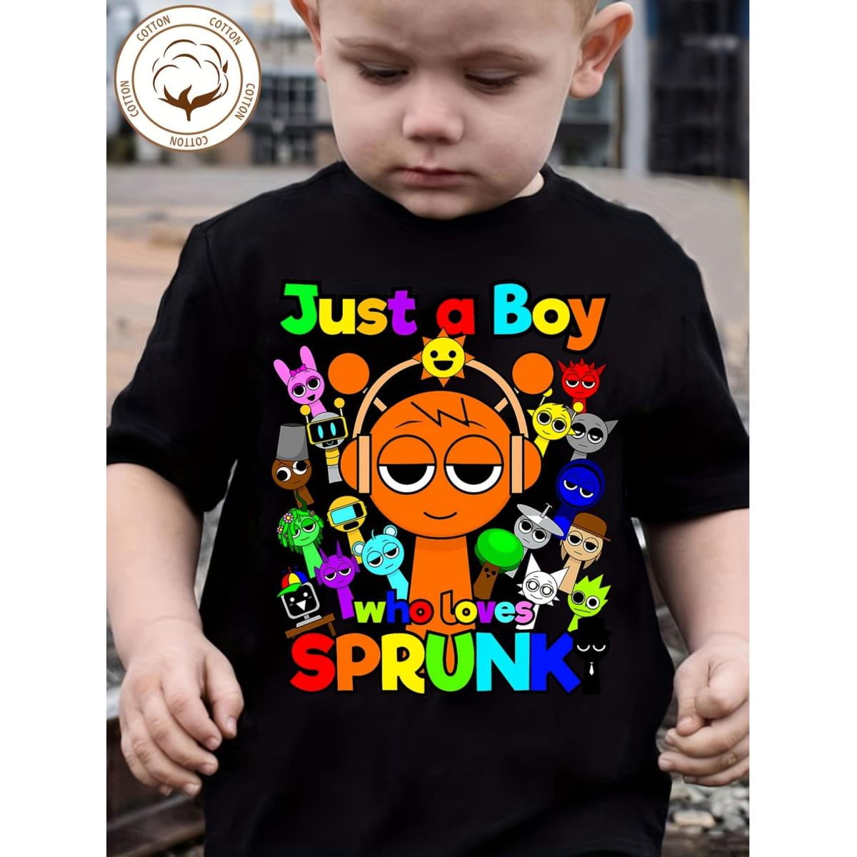 boys Cotton T-shirt "JUST A BOY WHO LOVES SPRUNK"Print For Comfortable ...