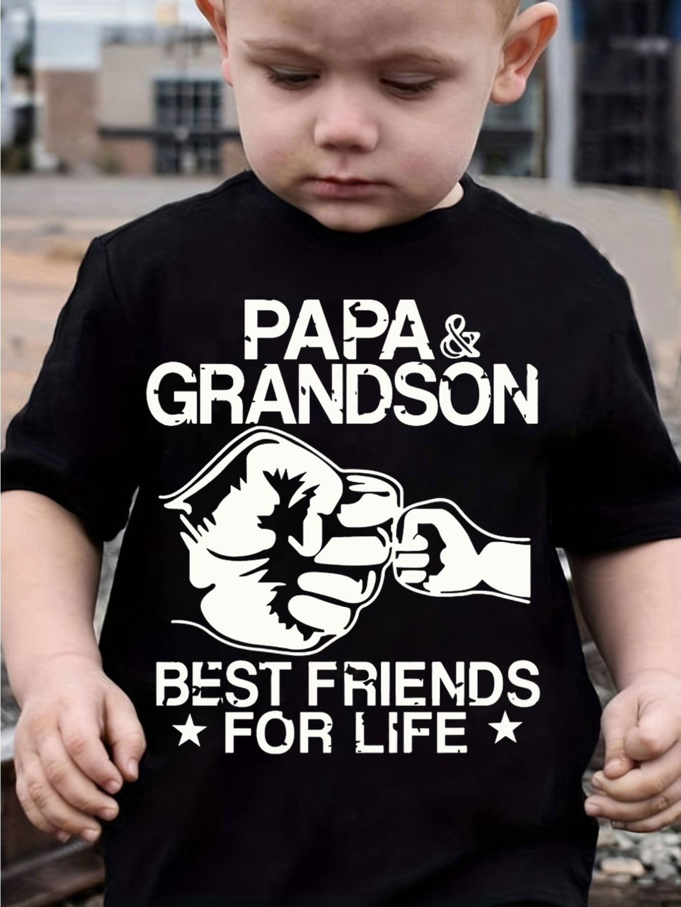 boys' Cotton T-shirt "PaPa And Grandson Best Friends for Life" Print ...