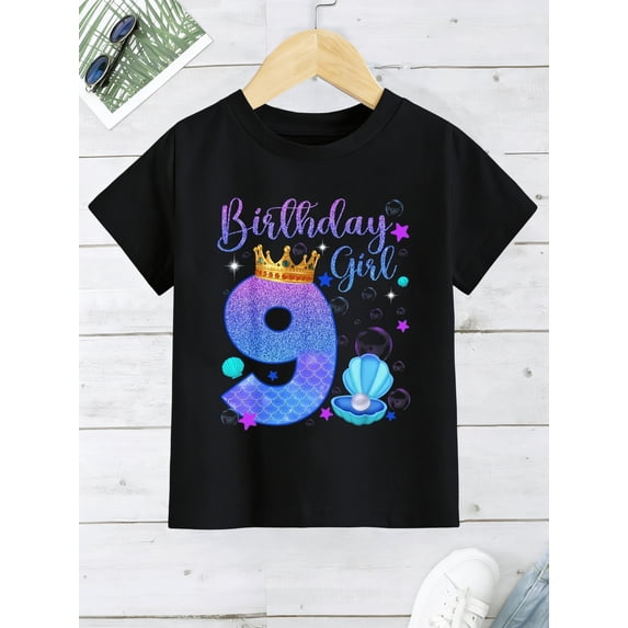 boys and girls 9th birthday 9th birthday girl design breathable casual ...