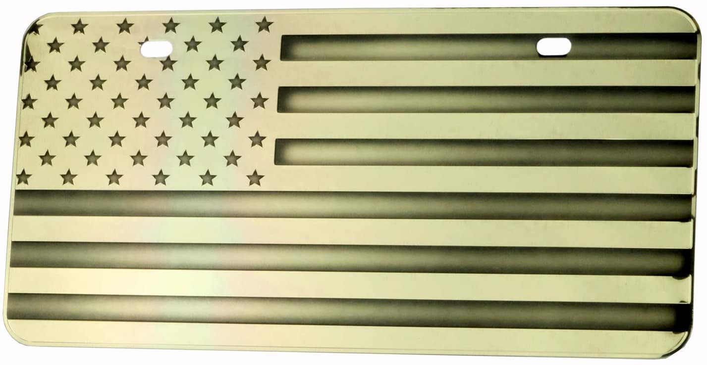 bparts USA American Flag Metal Stamped Embossed License Plate 2 Hole ...