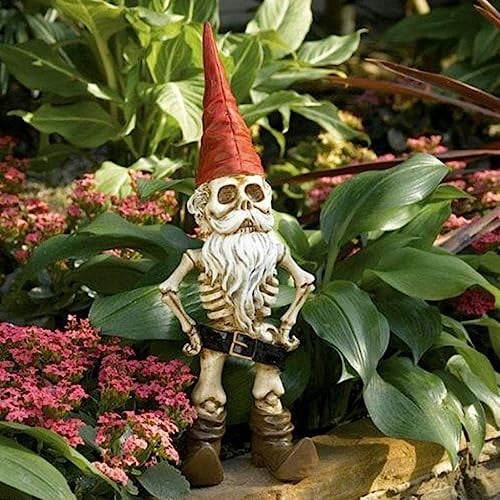 brableewear Skeleton Garden Gnomes Statue Zombie Gnome Sculptures Resin ...