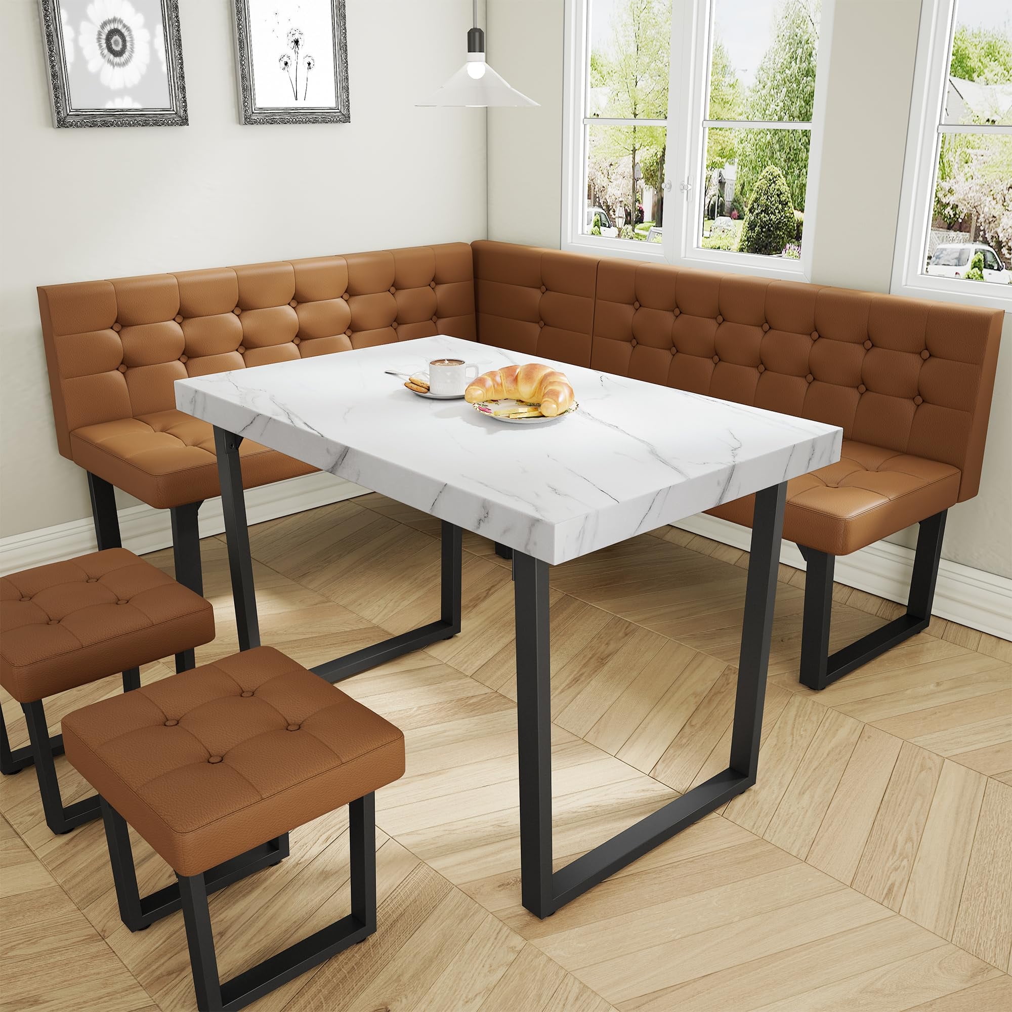 brafabhome 71.6inch Corner Dining Breakfast Nook with Table and Bench ...