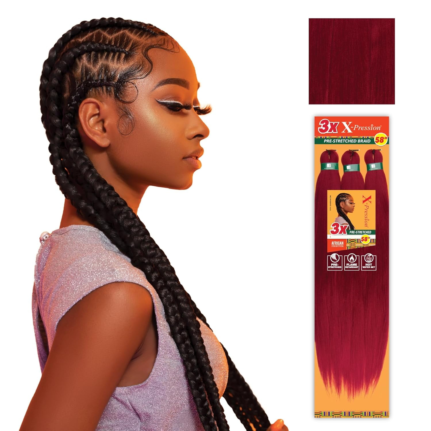 braiding hair - 3x braid 58 inch all kanekalon flame retardant ...