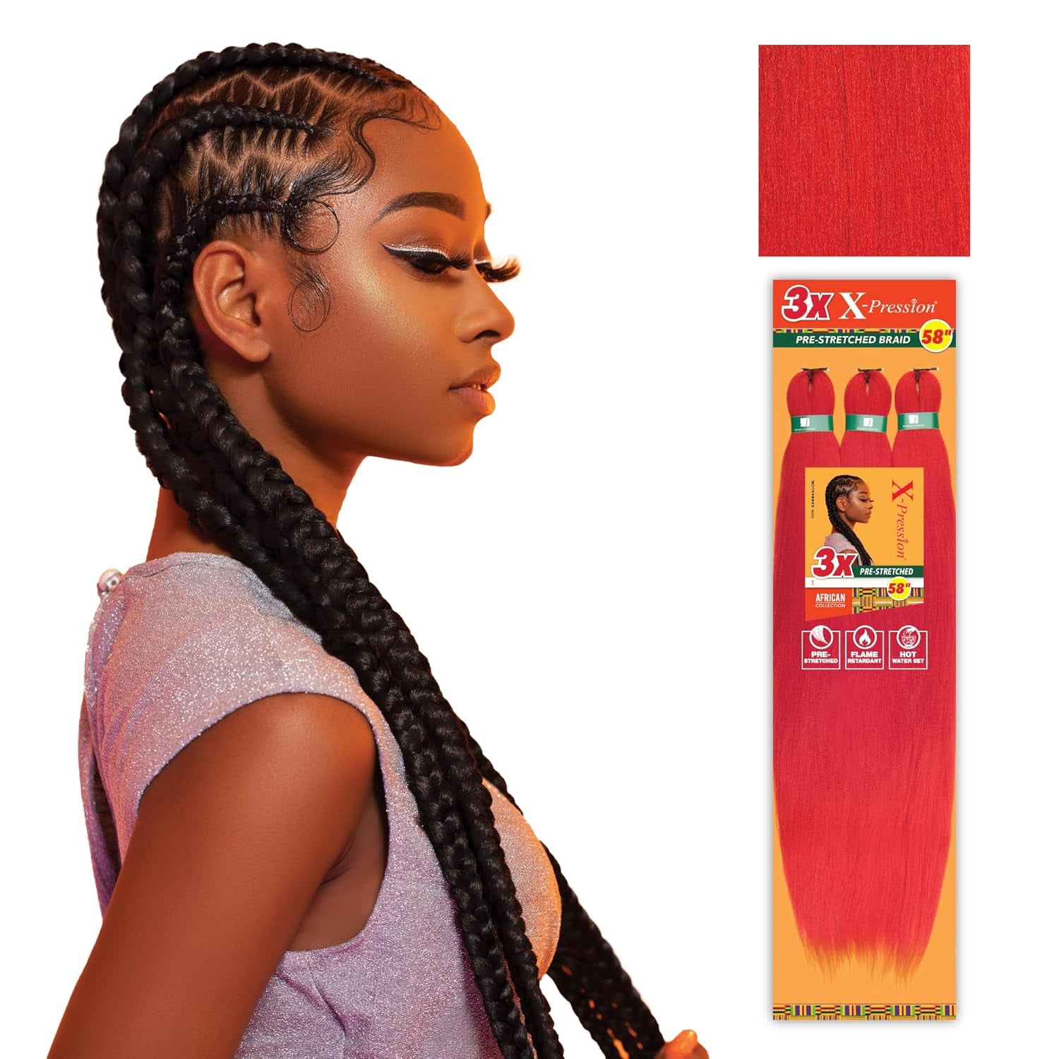 braiding hair - 3x braid 58 inch all kanekalon flame retardant ...