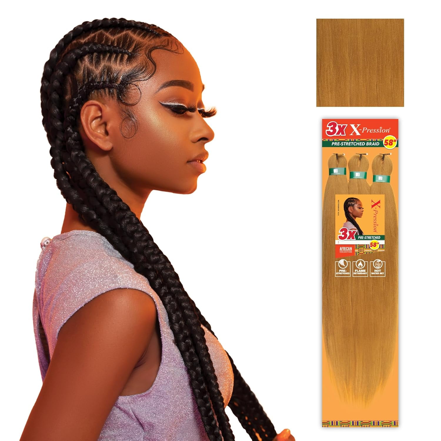 braiding hair - 3x braid 58 inch all kanekalon flame retardant ...