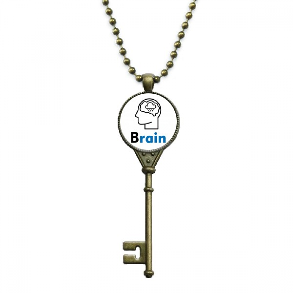 brain human body thinking rain key necklace pendant tray embellished ...
