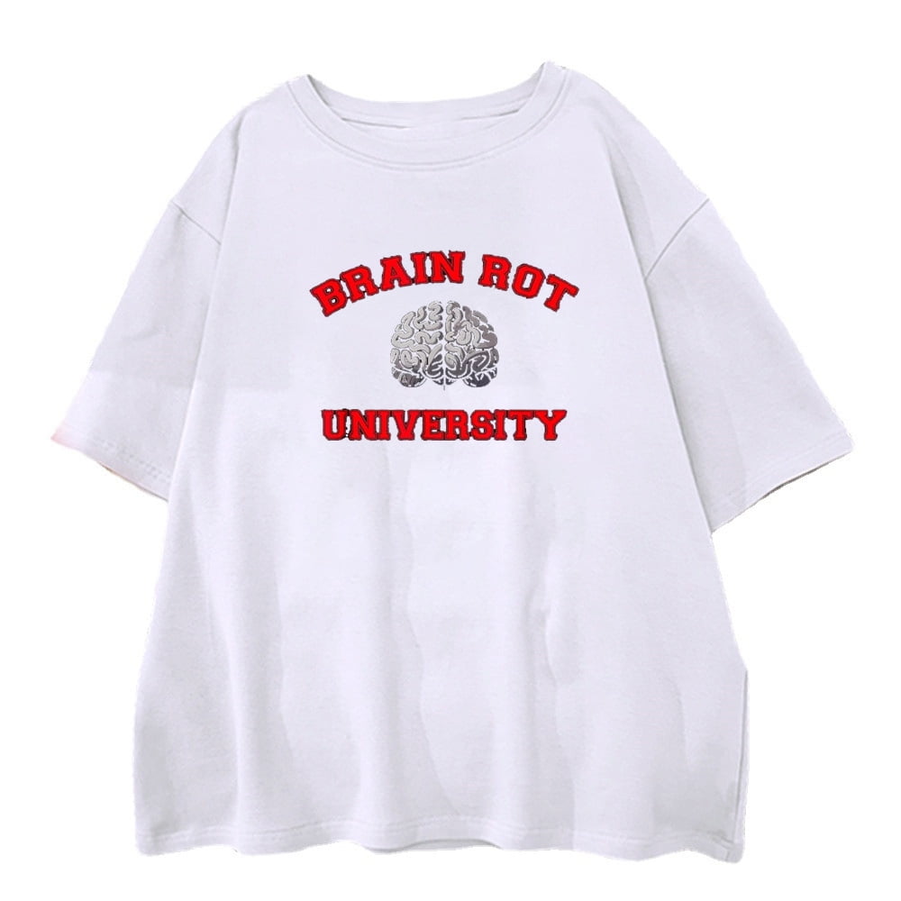 brainrot T-shirt 2025 New Round Neck Men's And Women's Hip-hop Summer ...
