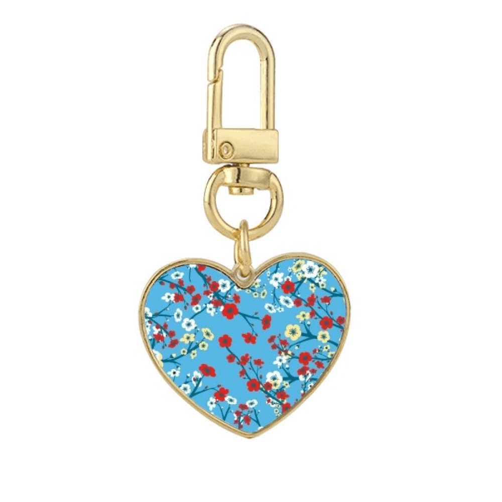 branch japan pattern gold heart keychain metal keyring holder - Walmart.com