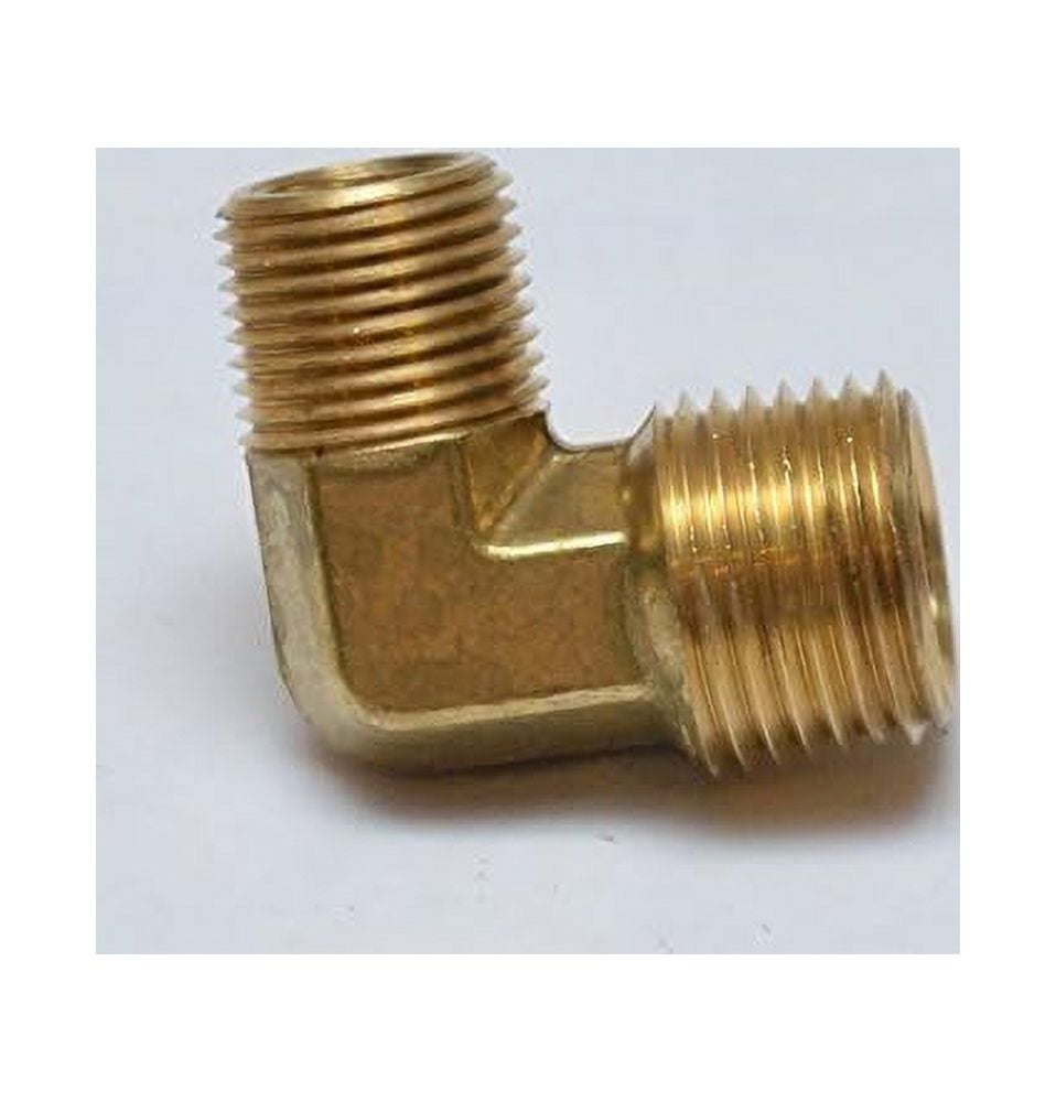 Brass 90 Degree L Male Pipe Elbow Fitting 1/2" NPT Male/MPT To 3/8" NPT Male/MPT 90 Degree L ...