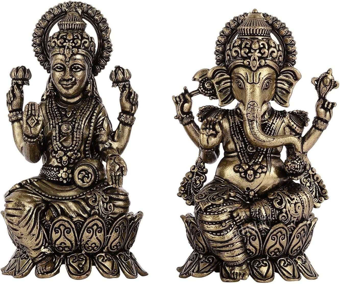 brass lakshmi ganesh light weighted statues for home temple/ gift item ...