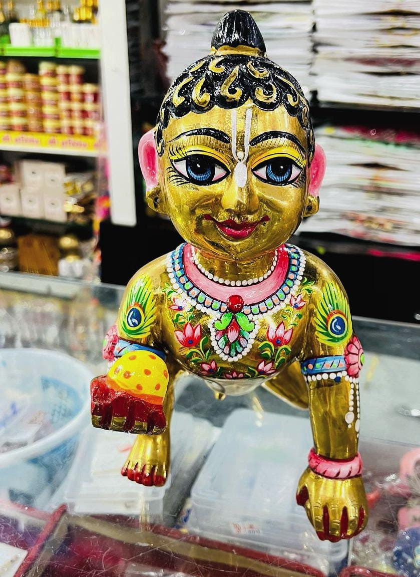 brass painted with acrylic paints laddu Gopal big size - Walmart.com