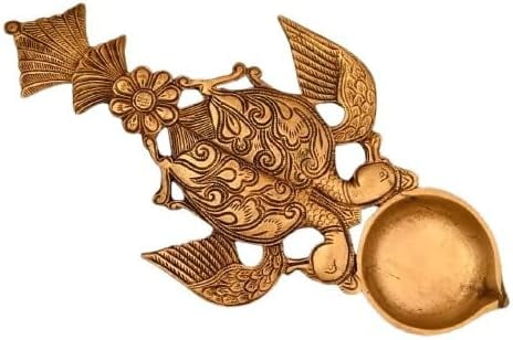 brass peacock design aarti spoon diya fully carved for pooja/ home ...