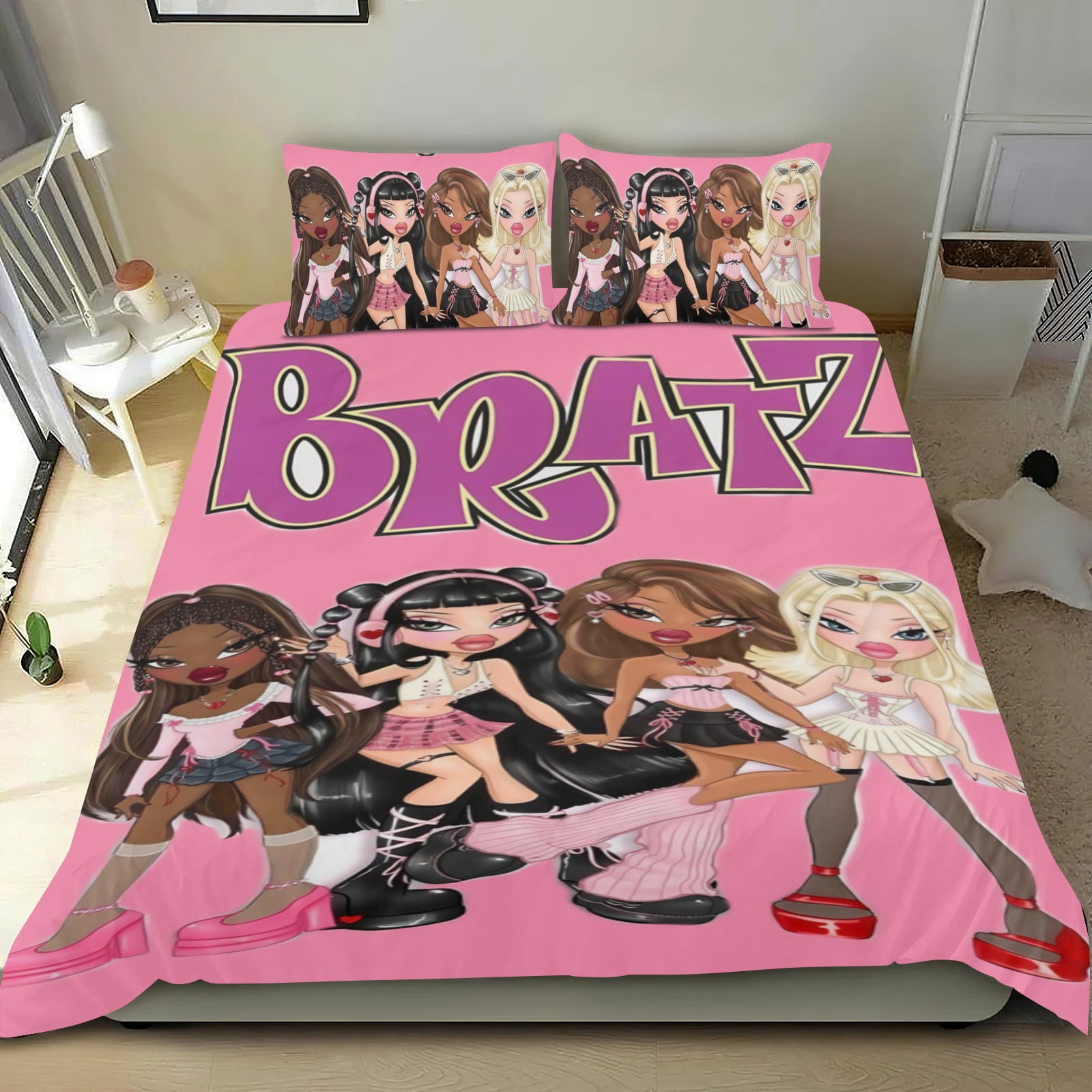 bratz Themed Bed Sheet Set Three Piece Set 36x75 In ches Comfortable ...