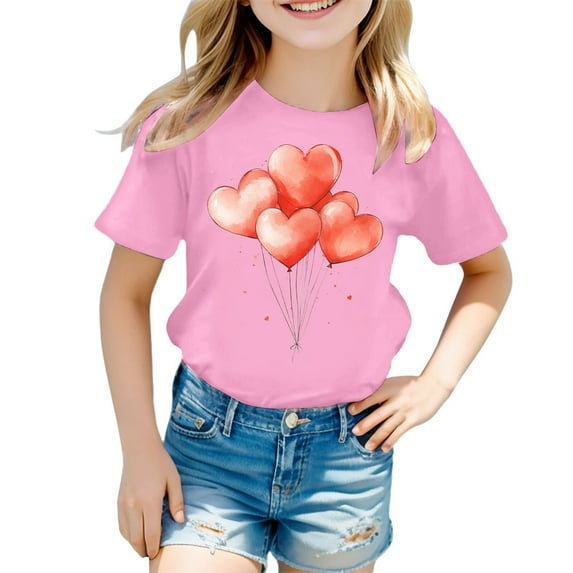 bravefron 67 shirt for Kids Girls Valentine's Day Floral Print Six ...