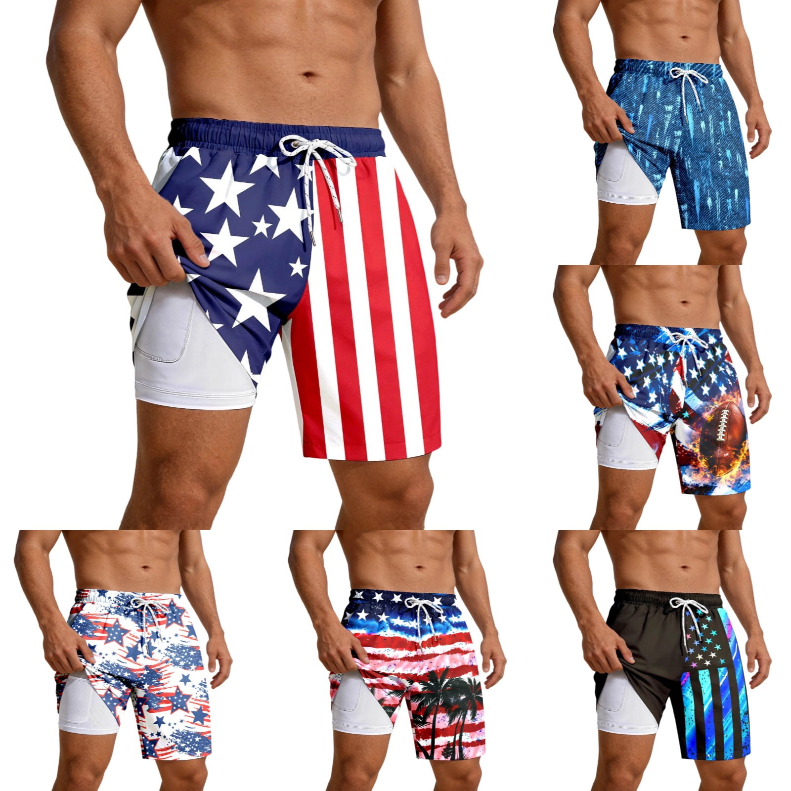 bravefron 7 Inch Men Swim Trunks with Compression Breathable Liner ...