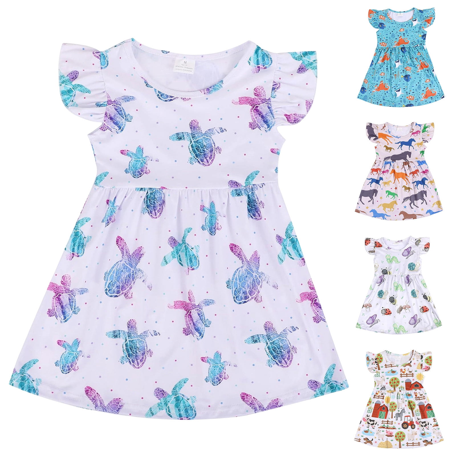 bravefron Girls Baseball Dress With Flounce Playful Summer Outfit ...